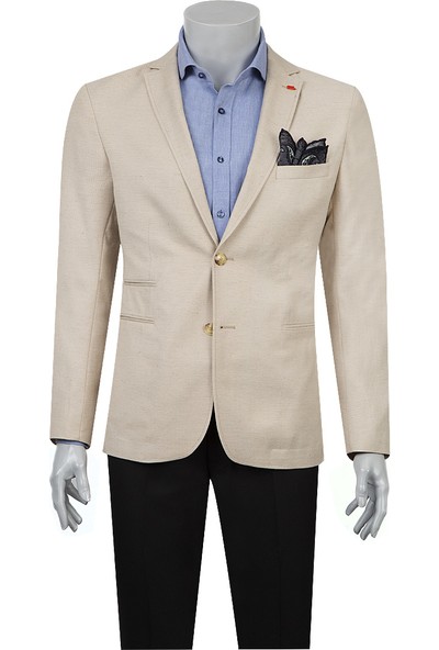 Tween Süper Slim Fit Bej Kumaş Ceket