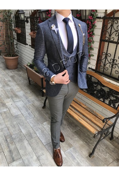 Terzi Adem İtalyan Stil Ceket Yelek Pantolon Lacivert 8 Drop Takım T3443 Terzi Adem İtalyan Stil Ceket Yelek Pantolon Lacivert 8 Drop Takım T3443