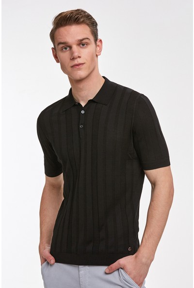 Hemington Siyah İpek Yazlık Triko Polo