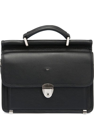 Tergan Siyah Deri Erkek Portföy Çantası 22126A41