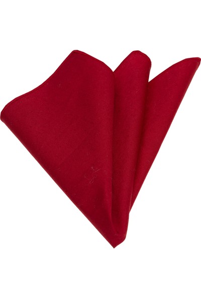 Exve Exclusive Koyu Kırmızı Sade Pamuk Yaka Mendili