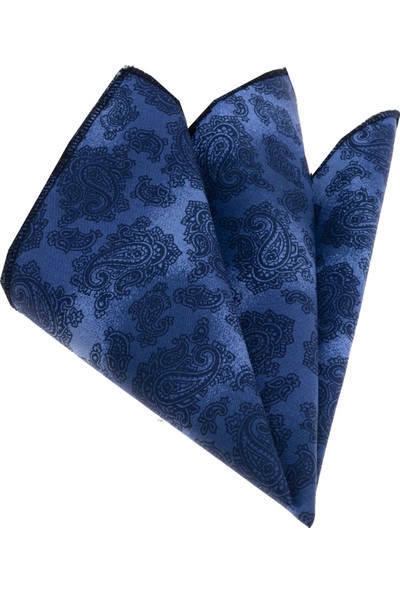 Exve Exclusive Mavi Lacivert Griftli Şal Desen Cep Yaka Mendili Exve Exclusive Mavi Lacivert Griftli Şal Desen Cep Yaka Mendili