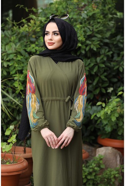 Elbi̇ca Kol Nakışlı Giy Çık Haki 1701 Elbi̇ca Kol Nakışlı Giy Çık Haki 1701