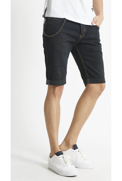 Denim Republic Erkek Antrist Zincirli Şort Jean Karpi Bermuda