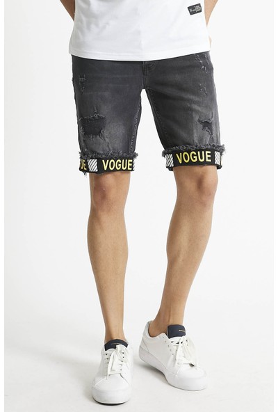 Denim Republic Erkek Siyah Yırtık Detaylı Kot Şort Kapri Bermuda Denim Republic Erkek Siyah Yırtık Detaylı Kot Şort Kapri Bermuda