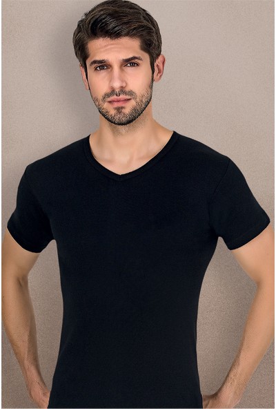 Altun 2010 Süper Penye Siyah Erkek V Yaka - 6 Adet Altun 2010 Süper Penye Siyah Erkek V Yaka - 6 Adet