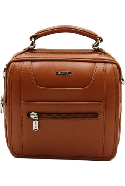 Grande 4605 Deri Erkek El Çantası Çapraz Çanta Taba