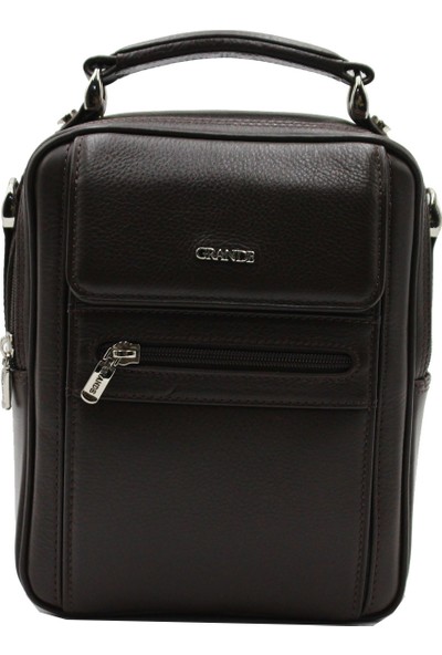 Grande 4586 Deri Erkek El Çantası Çapraz Çanta Kahve