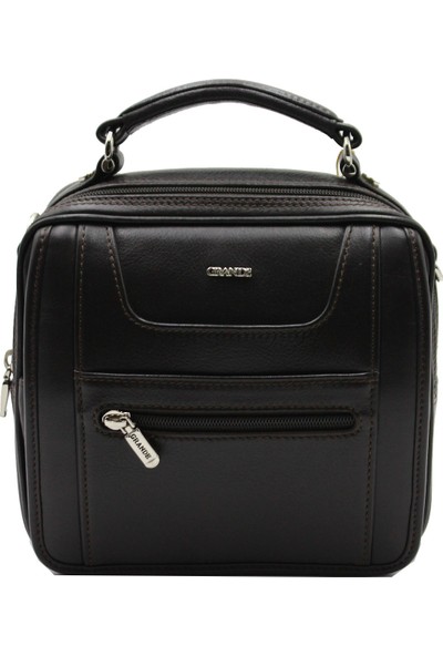 Grande 4605 Deri Erkek El Çantası Çapraz Çanta Kahve