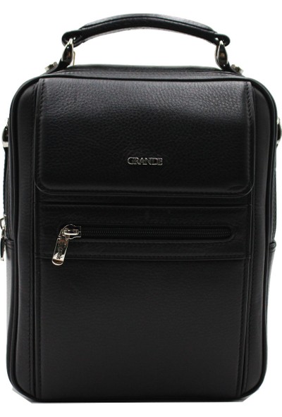 Grande 4589 Deri Erkek El Çantası Çapraz Çanta Siyah