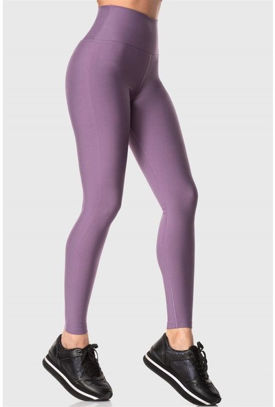 Superstacy Yüksek Bel Lila Spor Tayt