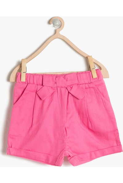 Koton Kız Çocuk Fiyonk Detaylı Şort Pembe Koton Kız Çocuk Fiyonk Detaylı Şort Pembe