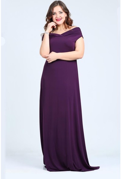 Angelino Butik Kl126 Mor Abiye Elbise