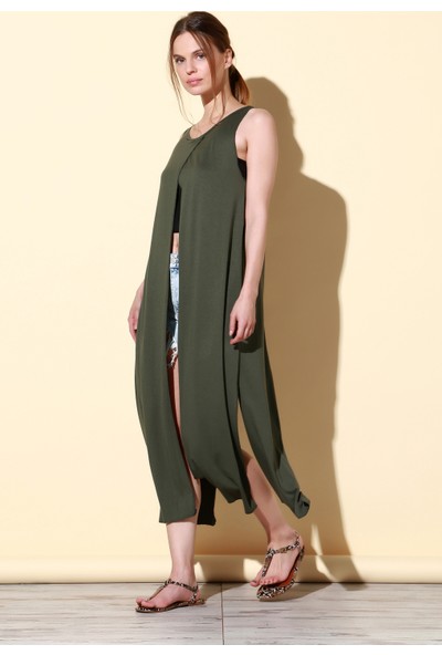 Quincey Viskon Parçalı Yelek Yeşil BD2214