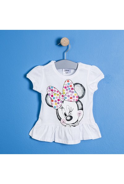 Soobe Lisanslı Disney Minnie Mouse Kısa Kol Eteği Fırfırlı T-Shirt Beyaz Soobe Lisanslı Disney Minnie Mouse Kısa Kol Eteği Fırfırlı T-Shirt Beyaz