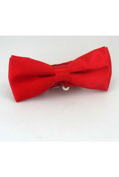 GaffyKırmızı Çocuk Boy Düz Renk Saten Papyon - Cp-03