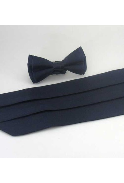 Gaffylacivert Çocuk Boy Düz Renk Saten Kuşak-Papyon Takim - Ckp-05