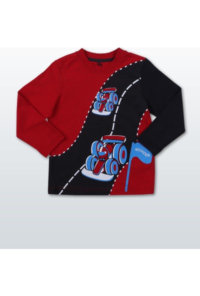 Wonder Kids Erkek Toddler Uzun Kollu T-Shirt WK16W4600-Kırmızı