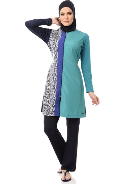 Alfasa Tam Kapalı Tesettür Mayo 225-17 Lacivert