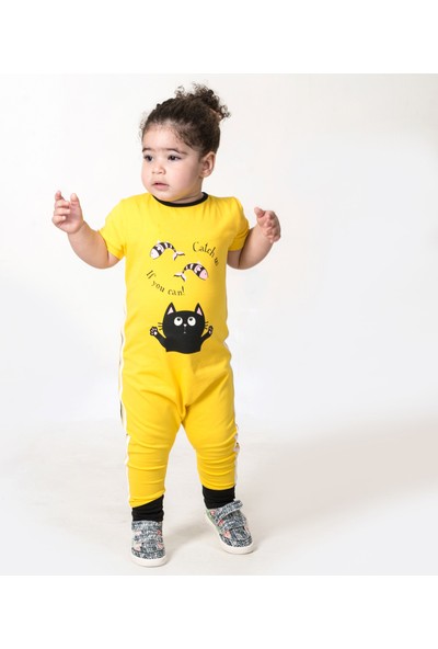 Baobao Azimli Pisi Sarı Unisex Çocuk Tulumu Baobao Azimli Pisi Sarı Unisex Çocuk Tulumu