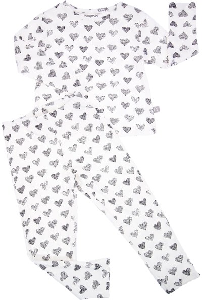 Boumini Bebek ve Çocuk Pijama Takımı Kalpler