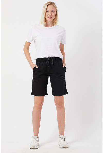 Twenty3 Kadın Basic Uzun Örme Şort-Bermuda