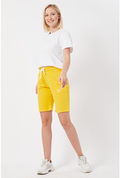 Twenty3 Kadın Basic Uzun Örme Şort-Bermuda