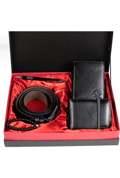 West Polo Deri Erkek Cüzdanı & Deri Kartlık ve Kemer Seti