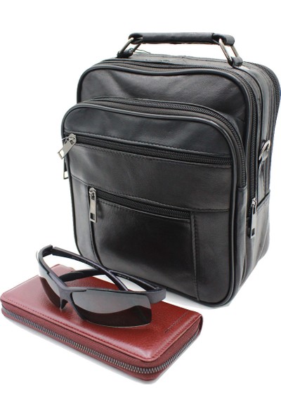 Hakan Çanta EG043 Orta Boy Erkek Deri El ve Omuz Askılı Çanta Siyah Hakan Çanta EG043 Orta Boy Erkek Deri El ve Omuz Askılı Çanta Siyah