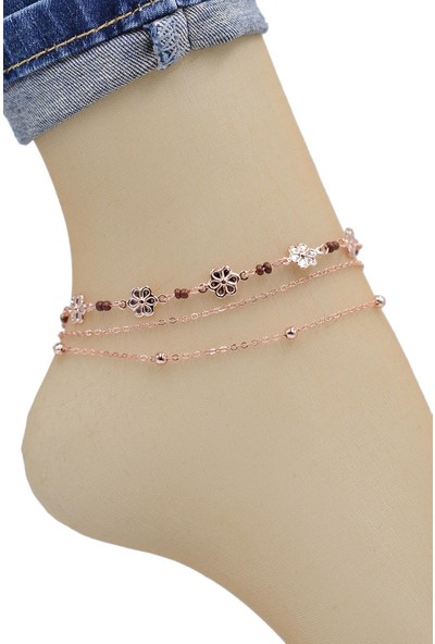 Renkli Boncuklu Çoklu Tasarım Rose Halhal