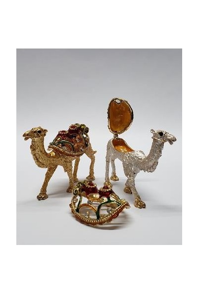 Mrc Swaroski Taş Işlemeli 2li Deve Mücevherlik Biblo+Süpriz Hediye