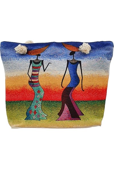 Kadın Goblen Siyah Afrikalı Kadınlar Desenli Güneş Dokuma Kumaş Omuz Çantası | Plaj Sahil ve Günlük İpli Fermuarlı Kol Çanta Kadın Goblen Siyah Afrikalı Kadınlar Desenli Güneş Dokuma Kumaş Omuz Çantası | Plaj Sahil ve Günlük İpli Fermuarlı Kol Çanta