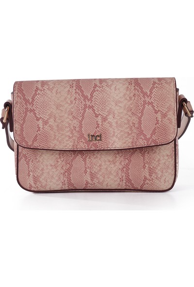 Inci Pudra Yılan Kadın Omuz Çantası 2306