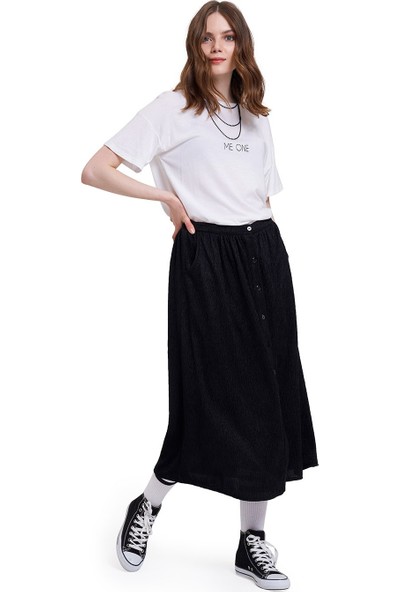 Mizalle Youth Önden Düğmeli Etek