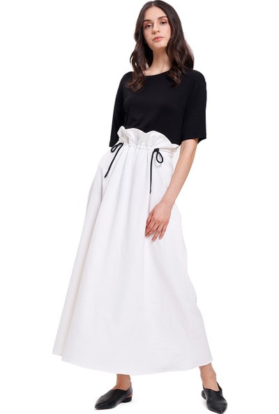 Mizalle Üç İplik İp Büzgülü Etek