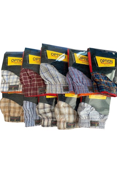 Option Erkek (L) 10'lu Paket Poplin (Pamuk) Boxer Şort Option Erkek (L) 10'lu Paket Poplin (Pamuk) Boxer Şort