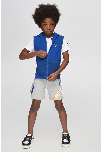 Nebbati Erkek Çocuk Gri Melanj Şort