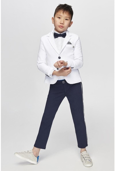 Nebbati Erkek Çocuk Beyaz Ceket