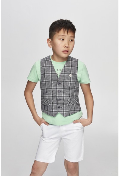 Nebbati Erkek Çocuk Ekose Yelek
