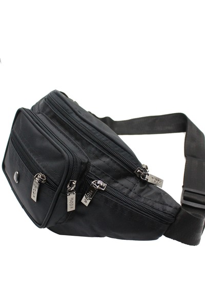 Moda 1296 Kumaş Çok Gözlü Bel Çanta Siyah Moda 1296 Kumaş Çok Gözlü Bel Çanta Siyah