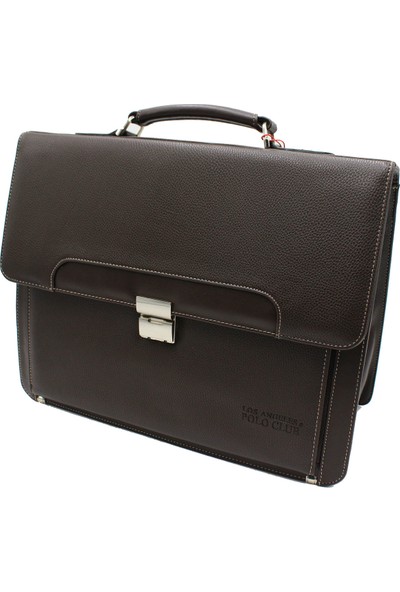 Los Angeles Polo Club 2201 Uzun Askılı Evrak Çantası Kahverengi