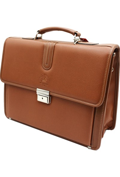 West Polo 2011 Laptop Bölmeli Evrak Çantası Taba