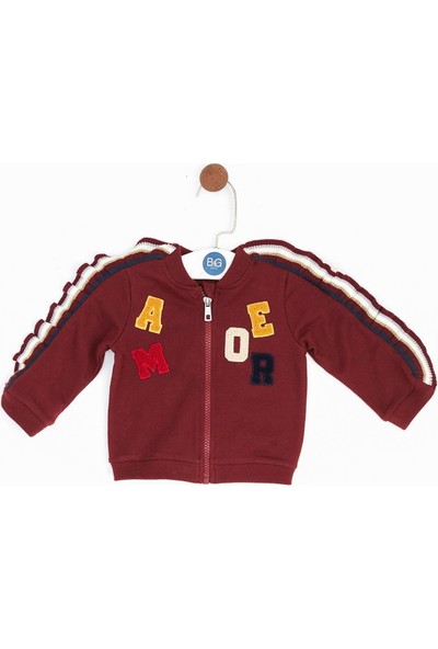 BG Baby Kız Bebek Bordo Eşofman Üstü