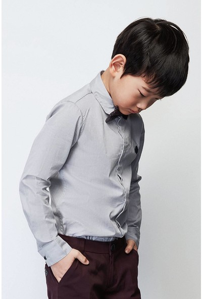 Nebbati Erkek Çocuk Gri Gömlek