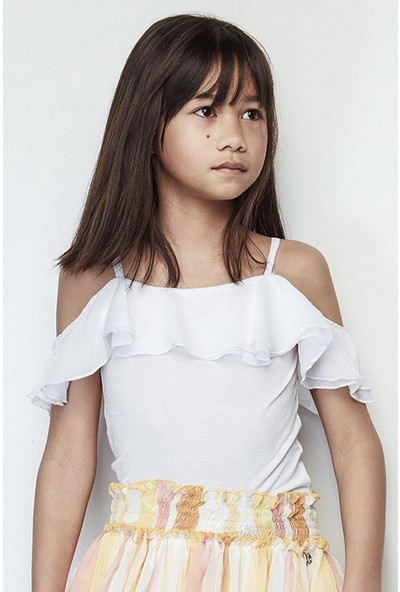 Tyess Kız Çocuk Beyaz Bluz