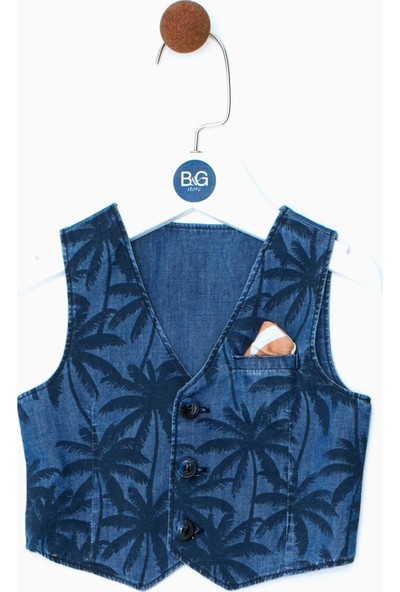 BG Baby Erkek Bebek Desenli Yelek