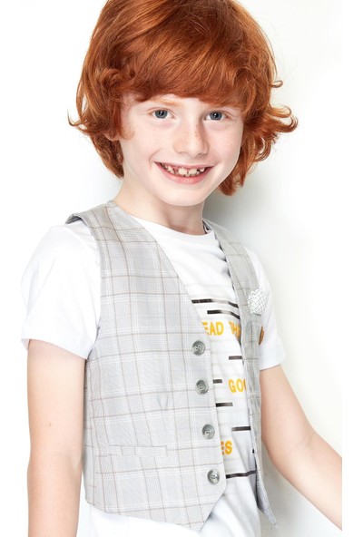 B&G Store Nebbati Erkek Çocuk Ekose Yelek