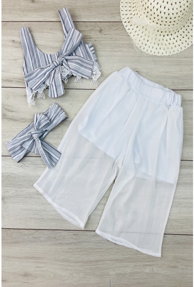 Colored Baby Kız Çocuk Güpür Detaylı Takım 3 Parça