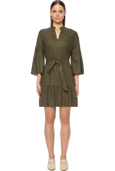 Network Kadın Mini Boy Haki Elbise