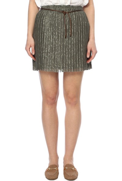 Network Kadın Mini Boy Haki Etek